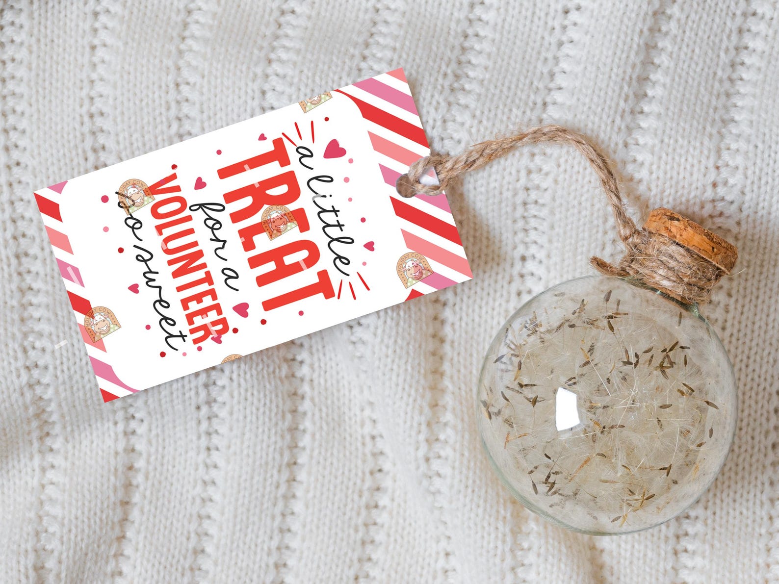 Valentine Volunteer Gift Tag Printable, Thank You Volunteer Valentine ...