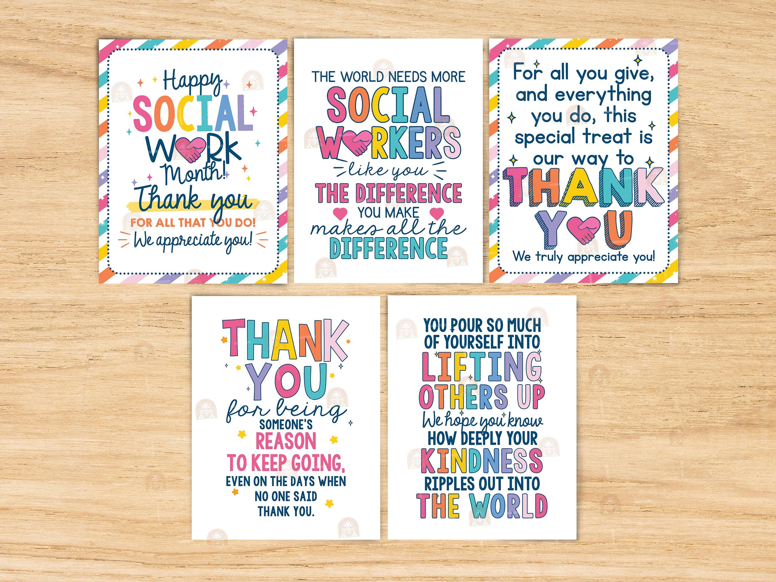 Social Work Month Printable Signs, Thank You Social Worker Appreciation ...