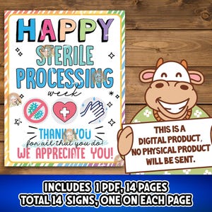 Sterile Processing Week Printable Signs, Sterile Processing Tech Gifts ...