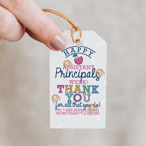 Printable Assistant Principals Week Gift Tag, Assistant Principal Week ...