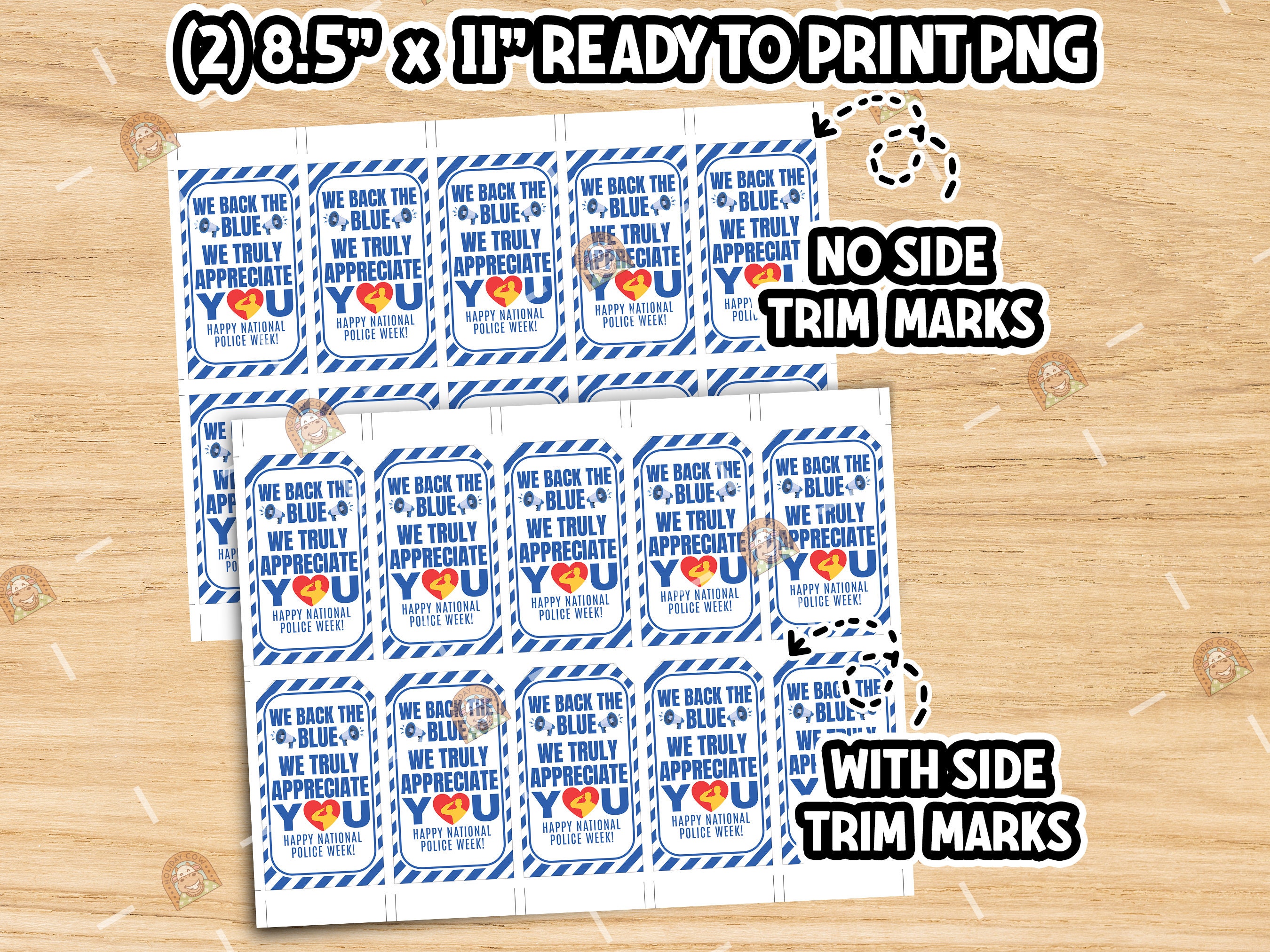 Police Week Tags Printable, National Police Officers Week Gift Tag ...