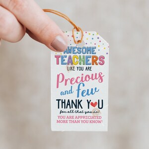 Teacher Appreciation Gift Tag Printable, Teacher Thank You Tag, End of ...