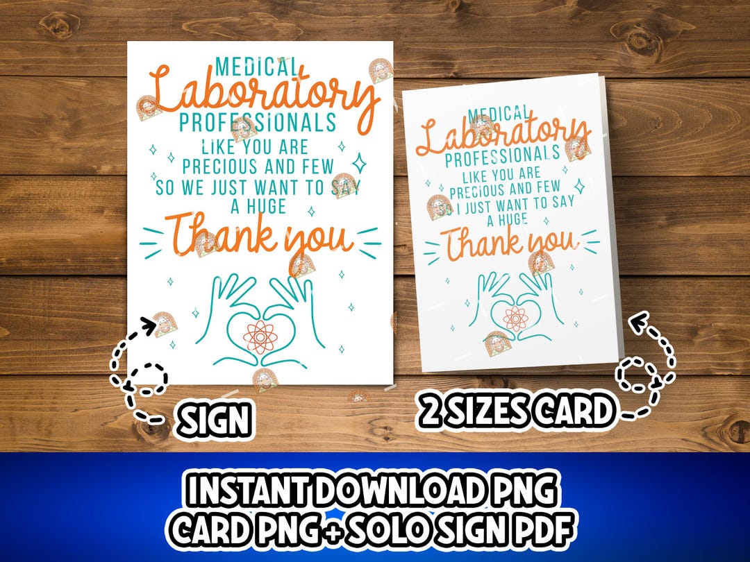 Lab Week Gift, Printable Medical Laboratory Professionals Gift, Thank ...
