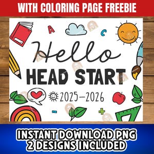 First Day of Head Start Sign, First Day of School Sign Printable, Back ...