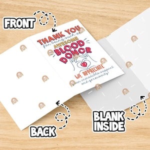 Blood Donors Gift, Blood Donor Month Card Printable, Thank You Blood ...