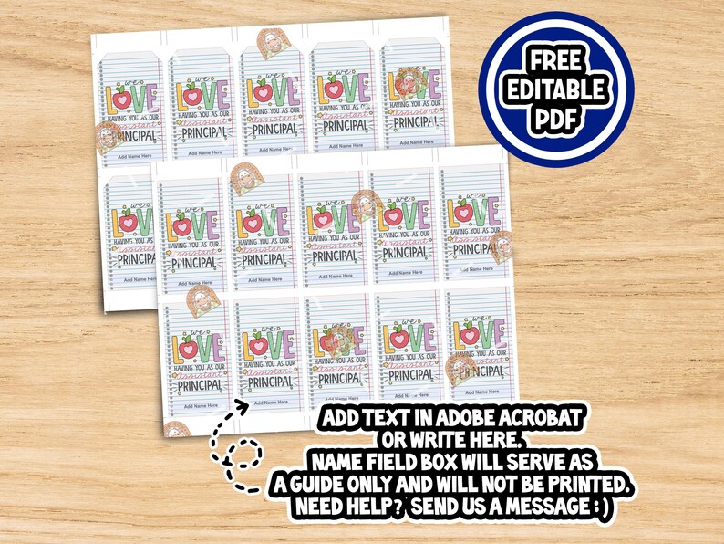 Assistant Principal Gift Tag Printable, Assistant Principal Tag ...