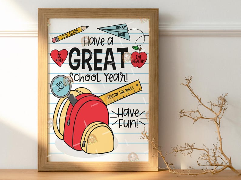 Have a Great School Year Card, Printable First Day of School Gift for ...