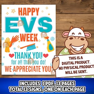 EVS Week Sign Printable, National Healthcare Environmental Services ...