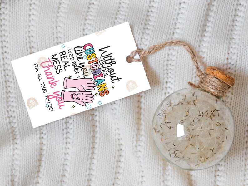 Funny School Custodian Gift Tag, Printable School Custodian ...