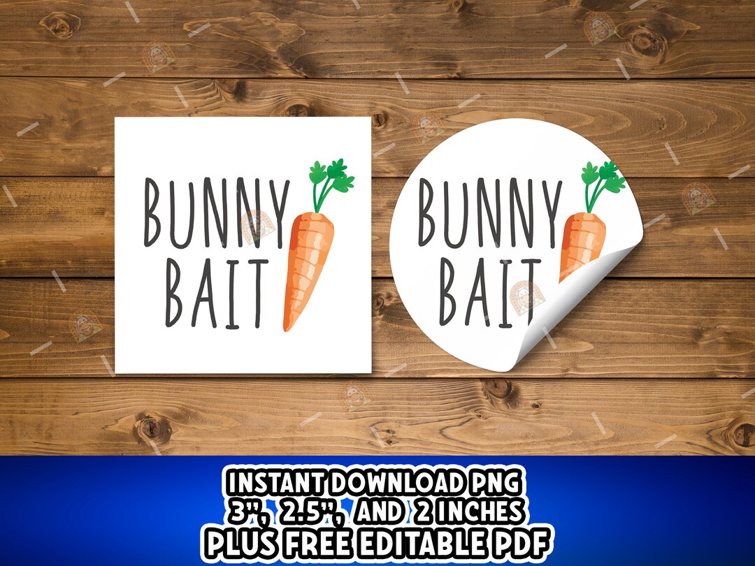 Printable Easter Tag, Minimalist Bunny Bait Tag, Bunny Cookie Tag ...