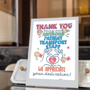 Patient Transporter Thank You Gift, Patient Transport Week Card ...