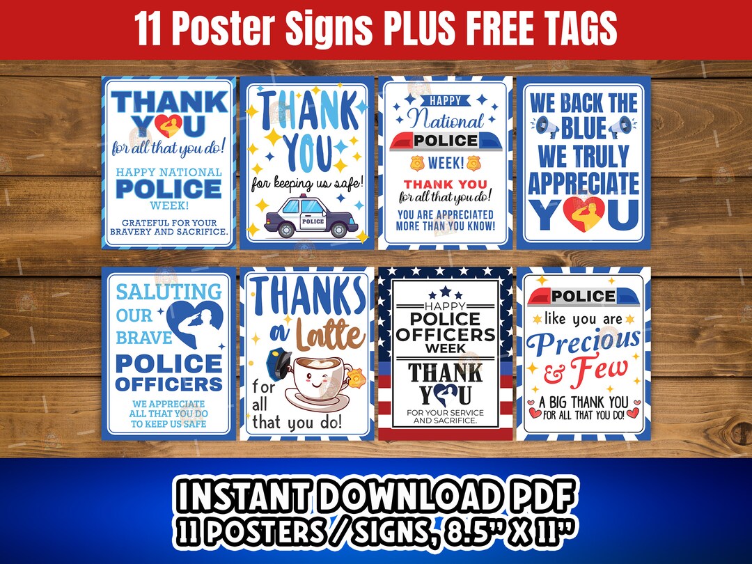 Police Week Sign Printable Bundle, National Police Officers Week ...
