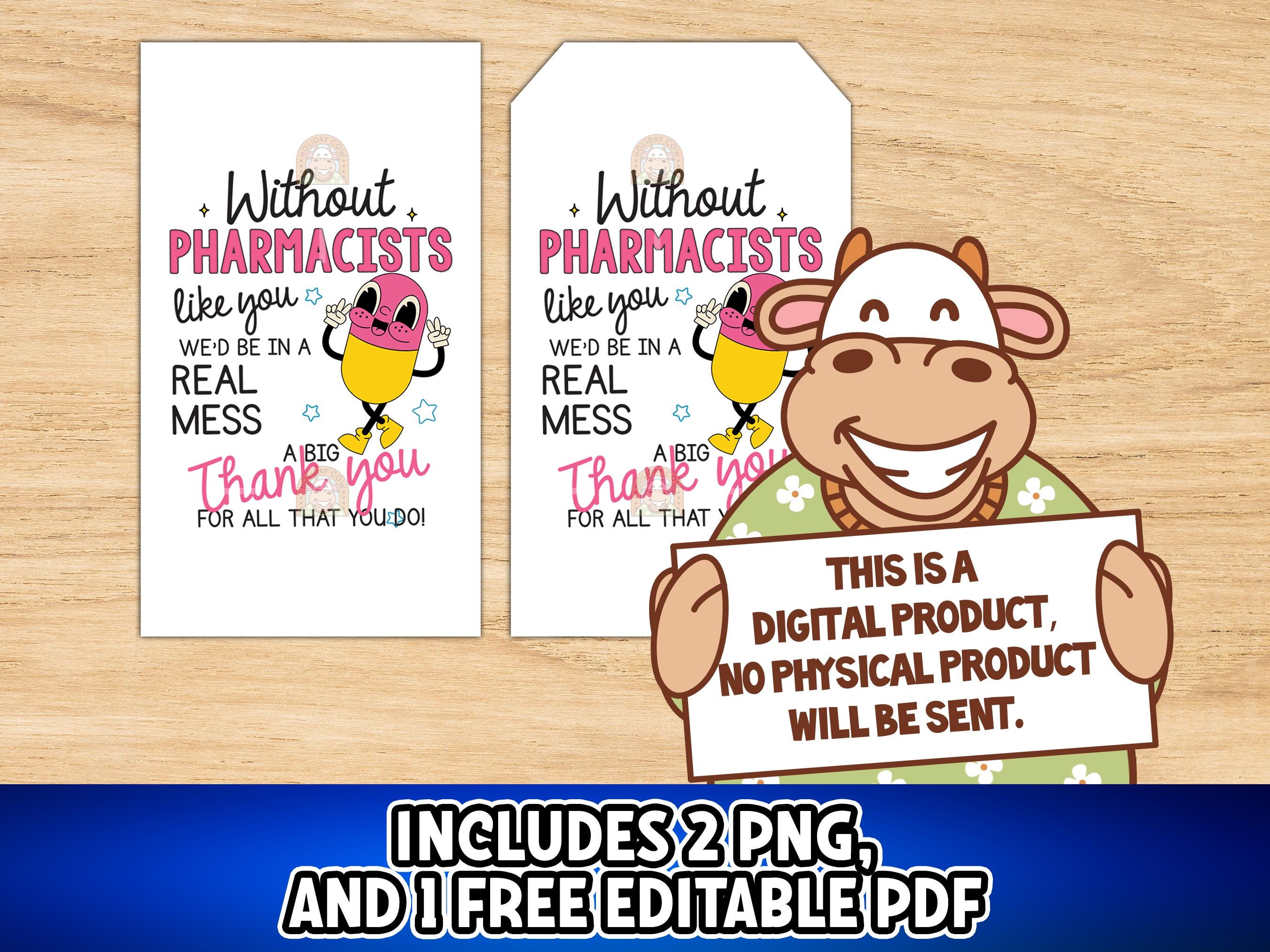 Pharmacist Gift Tag Printable, World Pharmacists Day Tag for Pharmacist ...