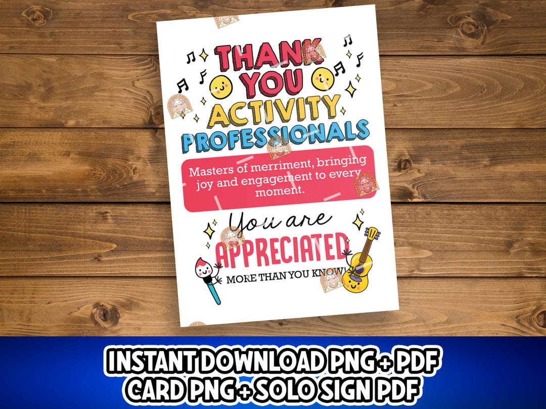 Activity Professionals Gifts, Printable Activity Professionals Week ...