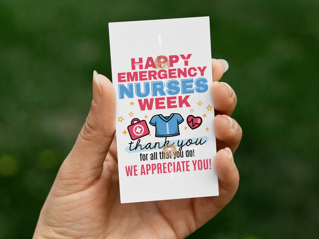 Emergency Nurses Week Tag Printable, Emergency Nurses Week Gift Tag, ER Nurse Week Tag, Thank ...