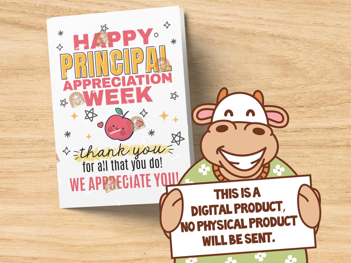 Principal Appreciation Week Card Printable, National Principals Week ...