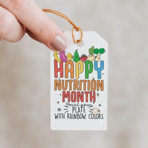 Nutrition Month Gift Tag Printable, School Nutrition Month Tag ...