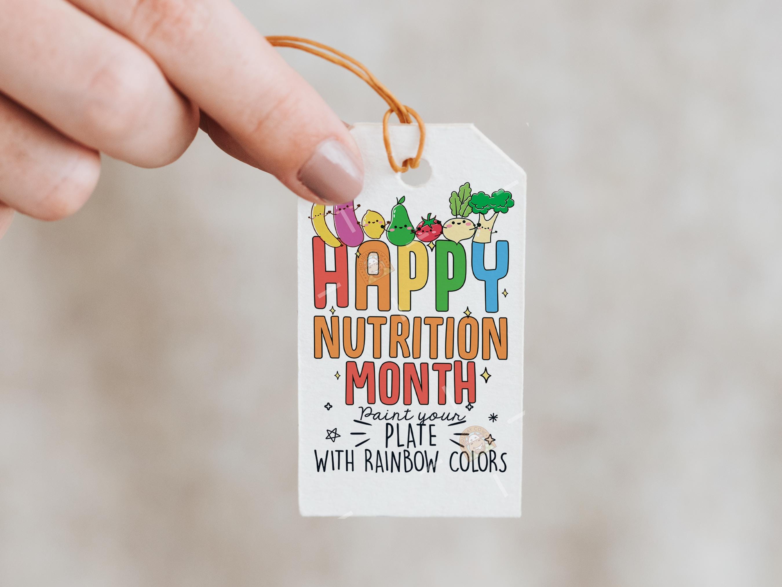 Nutrition Month Gift Tag Printable, School Nutrition Month Tag ...