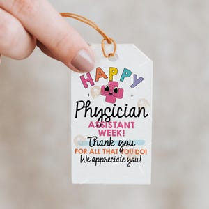Physician Assistant Week Tags Printable, Physician Associate Gift Tag ...