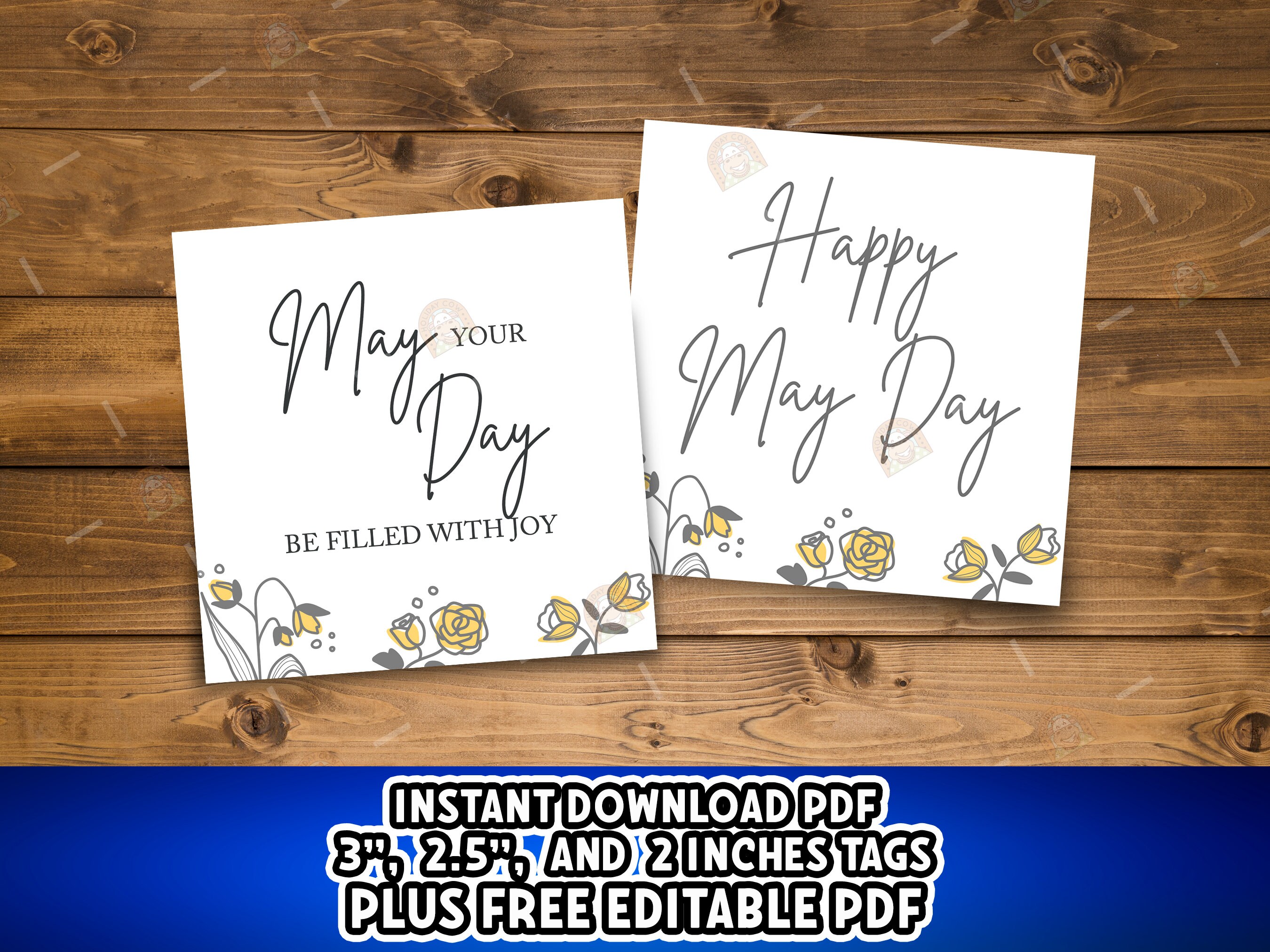 May Day Tags Printable, Happy May Day Gift Tag, Elegant May Day Basket ...