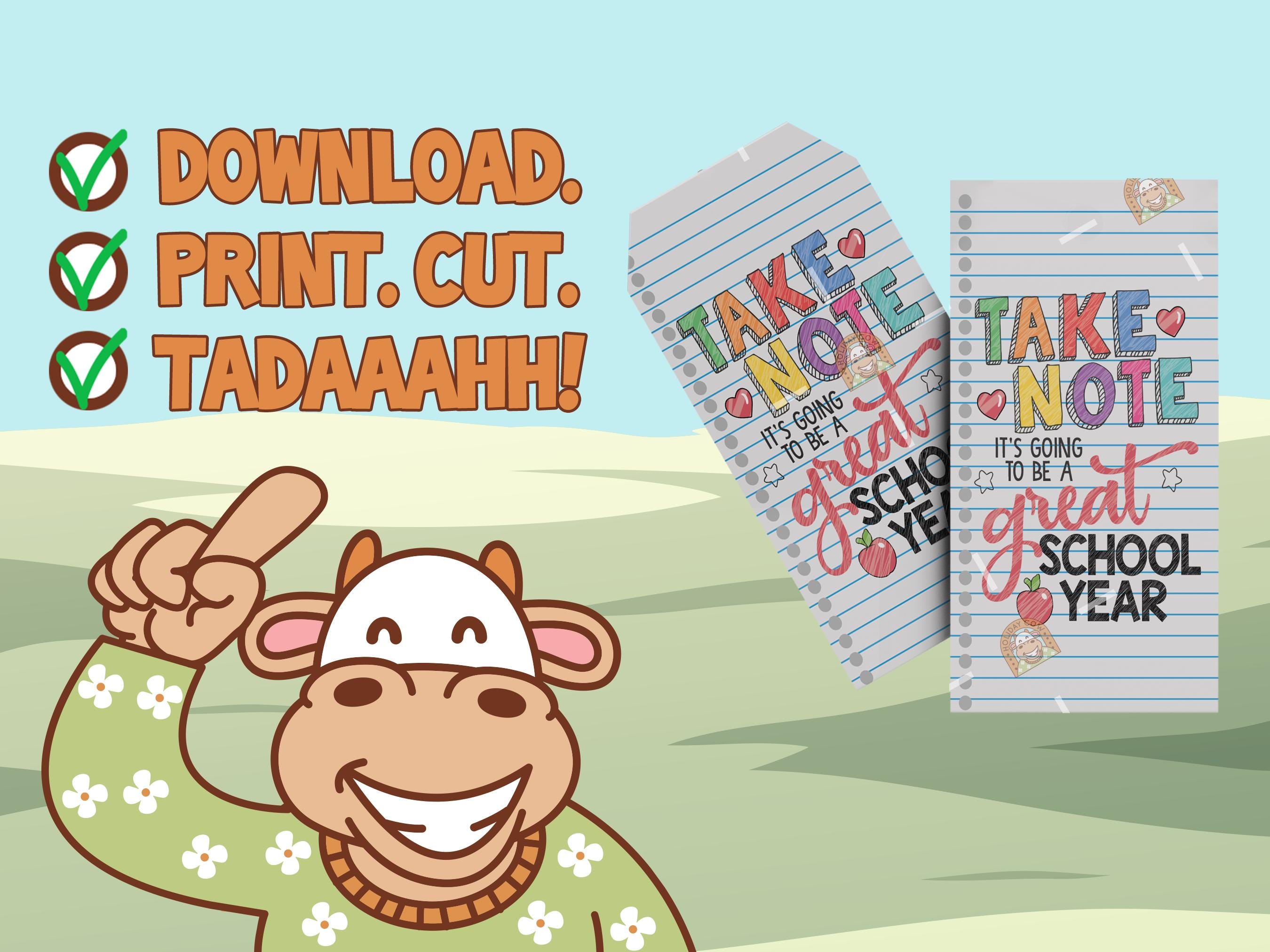 Back to School Tag Printable, Take Note Its Going to Be Great School ...