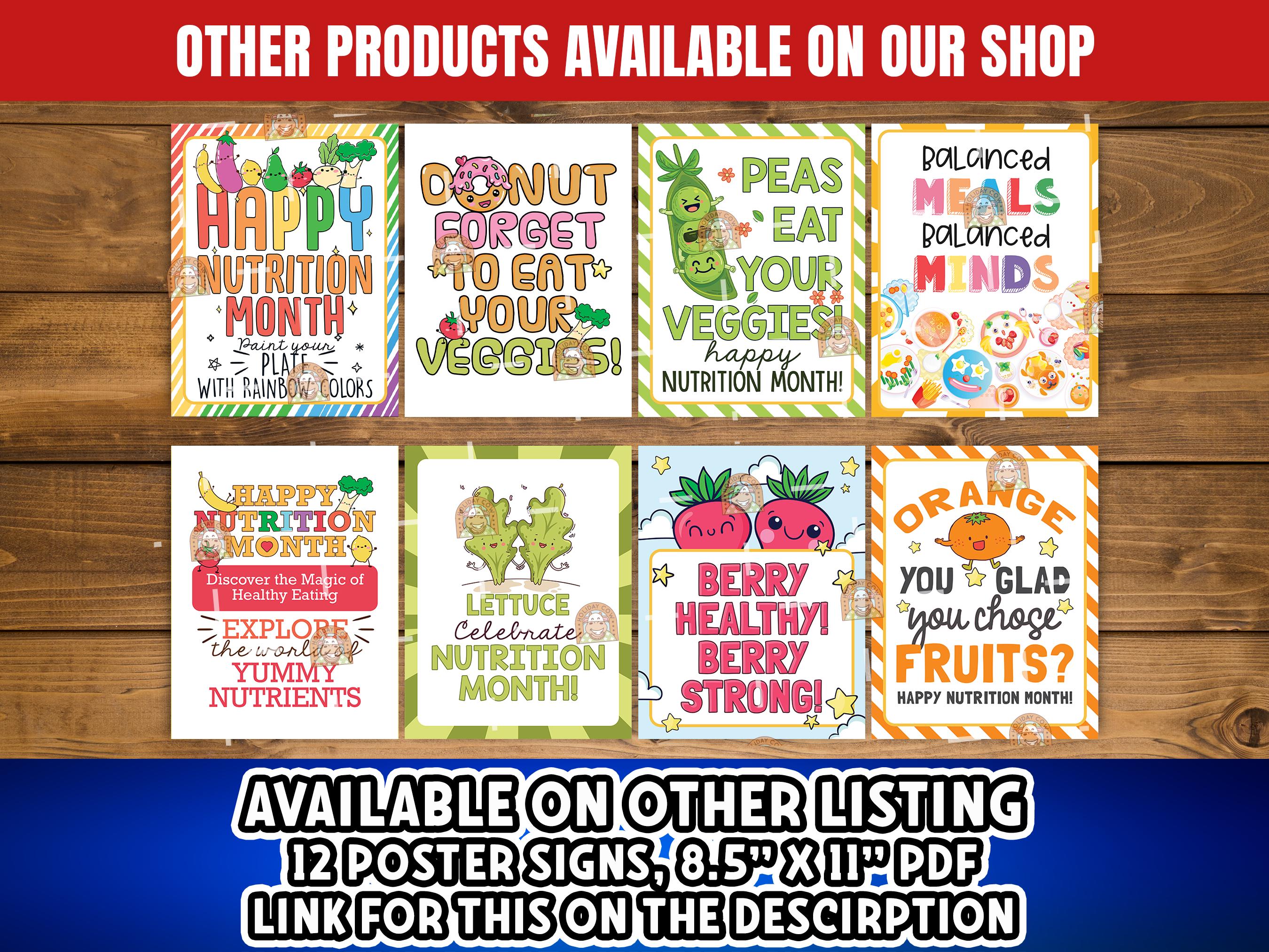 Nutrition Month Card Printable, School Nutrition Month Décor, Nutrition ...