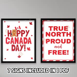 Canada Day Signs Bundle, Printable Canada Day Poster, Happy Canada Day ...
