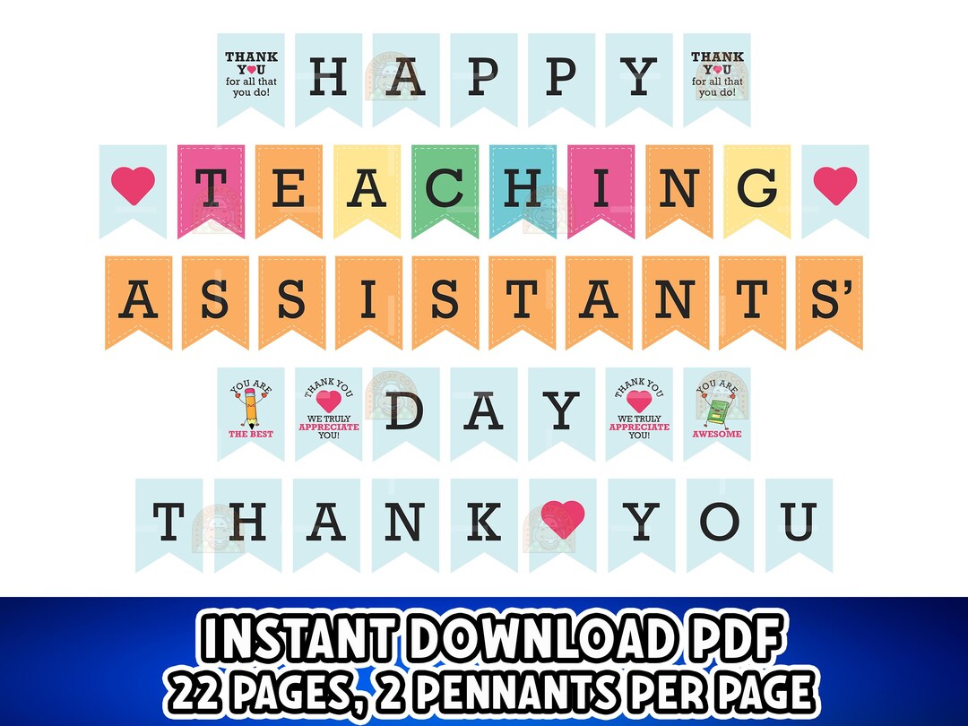 Teaching Assistants Day Banner for Teaching Assistants Day Decor ...