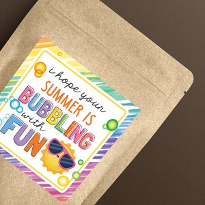 End of School Year Tags for Bubbles Printable, Summer Vacation Tag for ...