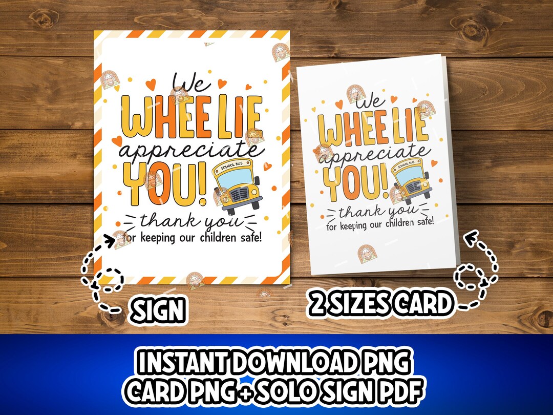 School Bus Driver Gift, Printable School Bus Driver Appreciation Day ...