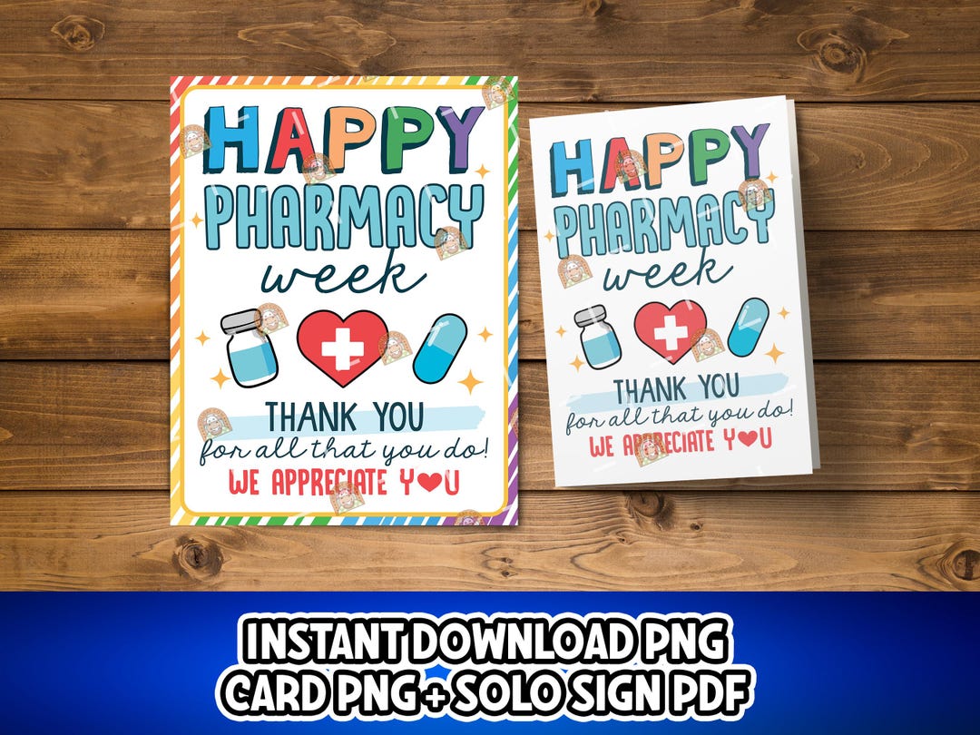 Pharmacy Week Gift Printable, Pharmacist Thank You Card, Happy Pharmacy Week Poster, Pharmacist ...
