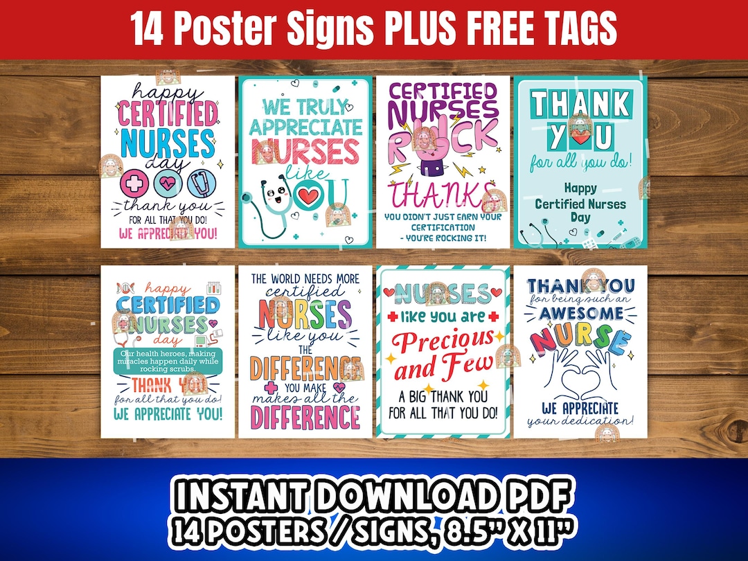 Certified Nurses Day Posters Printable, Certified Nurse Gift, Certified ...