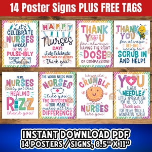 Nurses Week Signs Printable, Happy Nurses Week Decor, Nurse ...