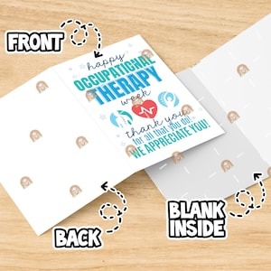 Occupational Therapy Week Card Printable, Occupational Therapists Gift ...