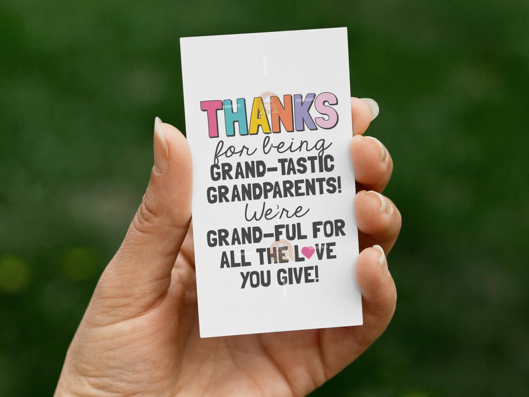 Grandparents Day Gift Tag Printable, Thank You Grandparents Gift Tag ...