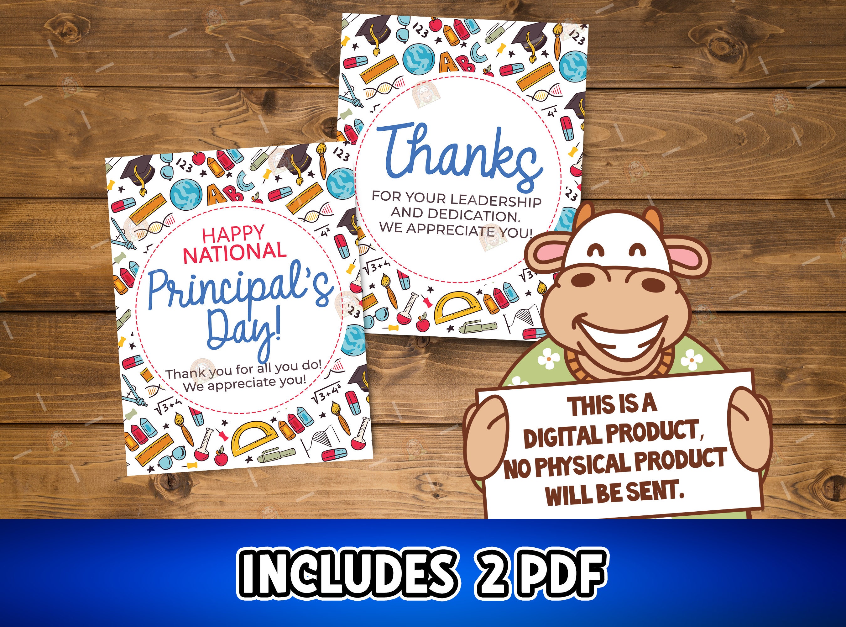 Principal Appreciation Card, School Principal Gift Printable , National ...