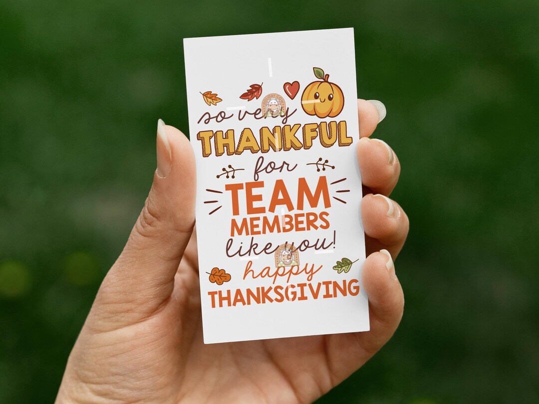 Thanksgiving Coworker Thank You Gift Tag, Printable Thanksgiving Favors ...