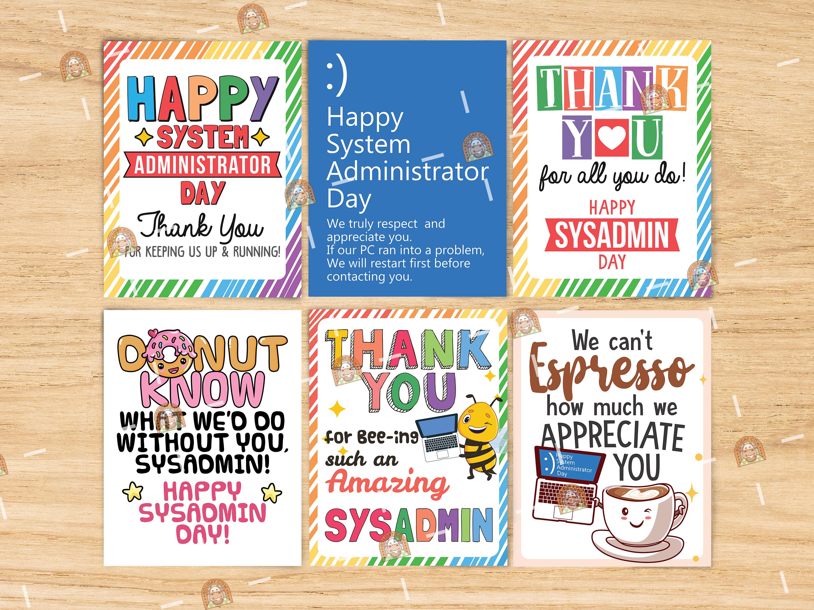 Sysadmin Sign Bundle, Printable System Administrator Day Poster ...