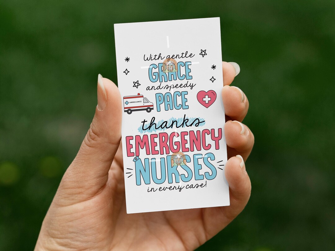 ER Nurse Gift Tag, ER Nurse Week Tag Printable, Thank You Er Nurses Day ...
