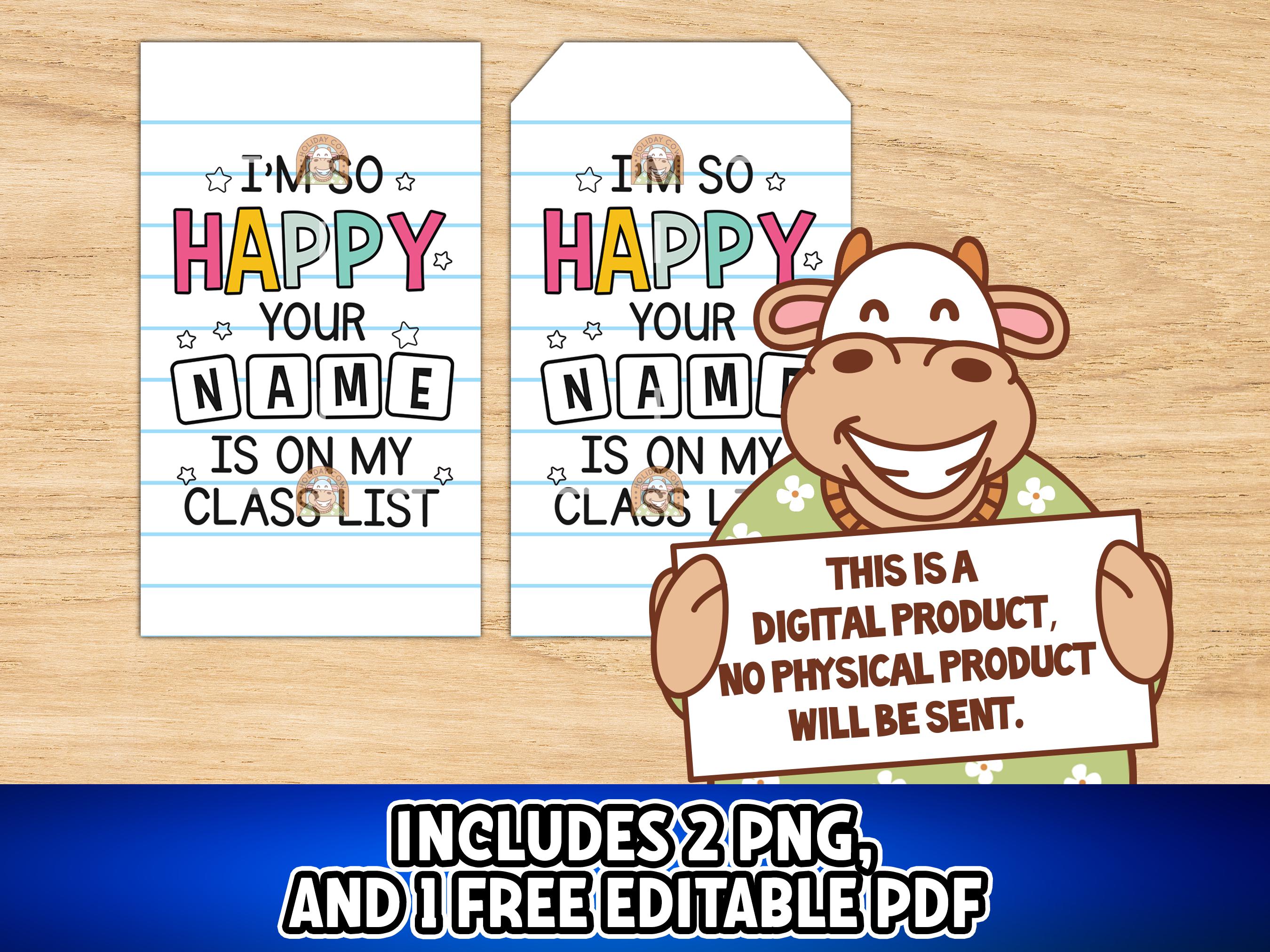 Printable Class Gift Tag, New School Year Student Gift Tag, First Week ...