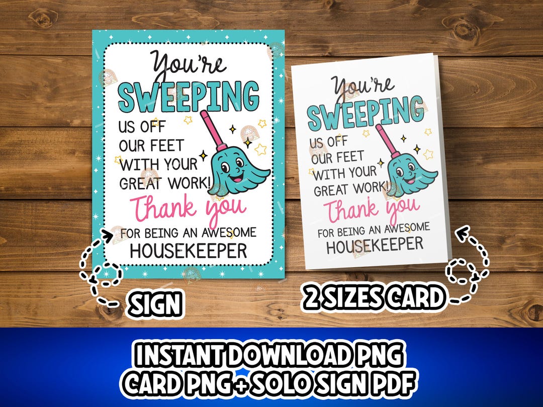 Funny Housekeeper Gift, Printable Housekeeping Week Gift for ...