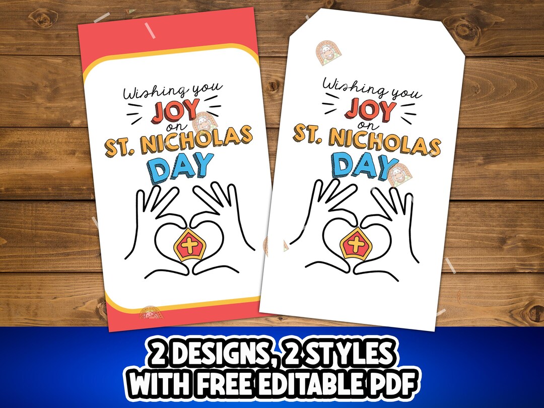 St Nicholas Day Printable Tags, Saint Nicholas Day Tags, St. Nicholas ...