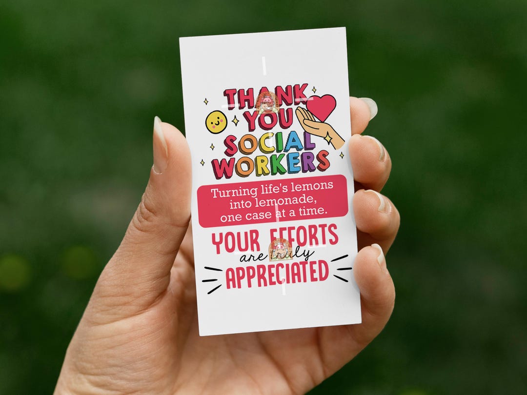 Printable Social Work Month Gift Tag, Thank a Social Worker Gift Tag ...