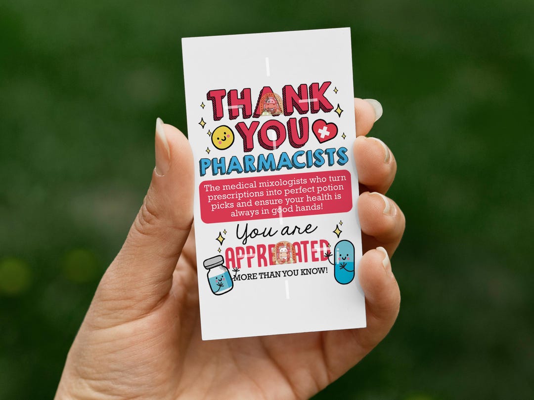 Pharmacist Gift Tag, Pharmacist Day Tags Printable, Thank You ...