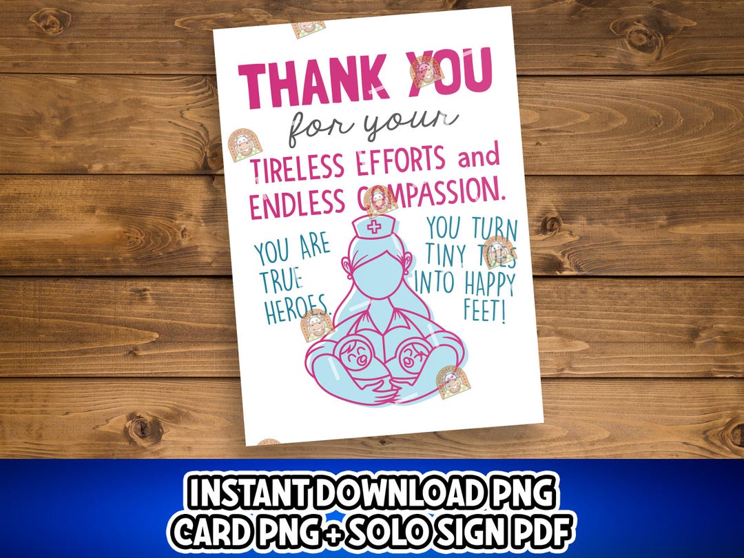 Neonatal Nurses Week Card Printable, Neonatal Nurses Appreciation Gift ...