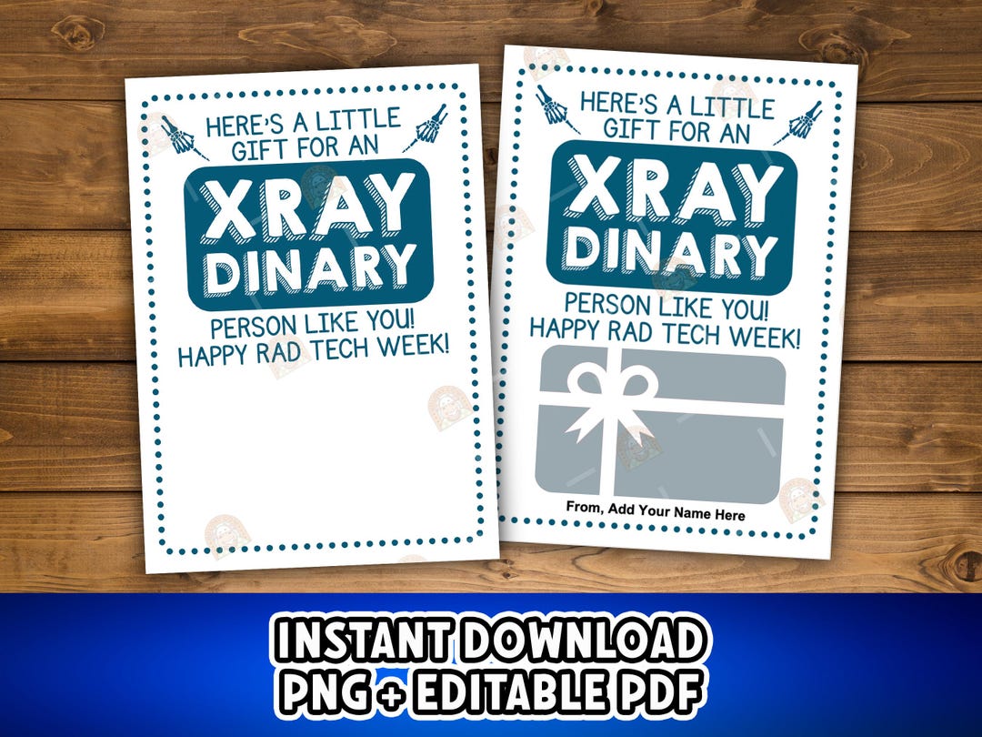 Rad Tech Week Gift Card Holder, Printable Rad Tech Gift Card Holder ...