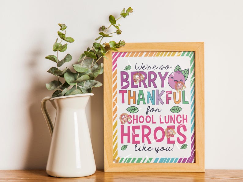 School Lunch Hero Day Signs, Printable School Lunch Hero Thank You ...