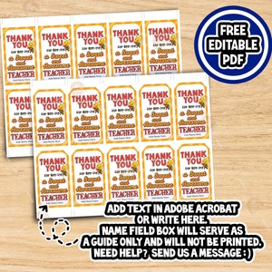 Printable Teacher Appreciation Gift Tag, Thank You for Bee-ing Teacher ...