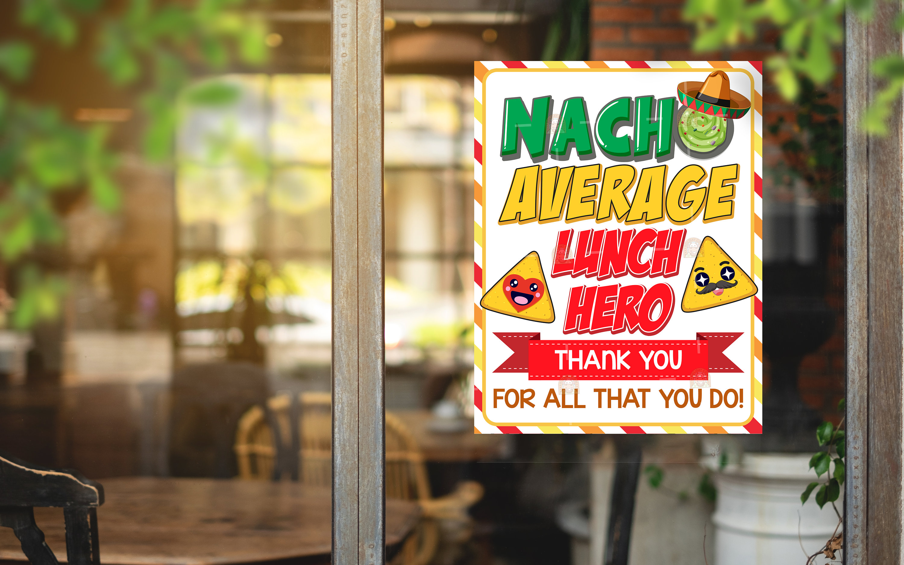 School Lunch Hero Day Sign Set of 10, Printable School Lunch Hero Thank ...