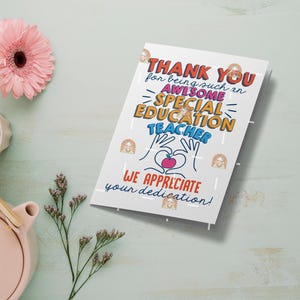 Special Ed Teacher Gift, Printable Special Education Day Card, Thank ...